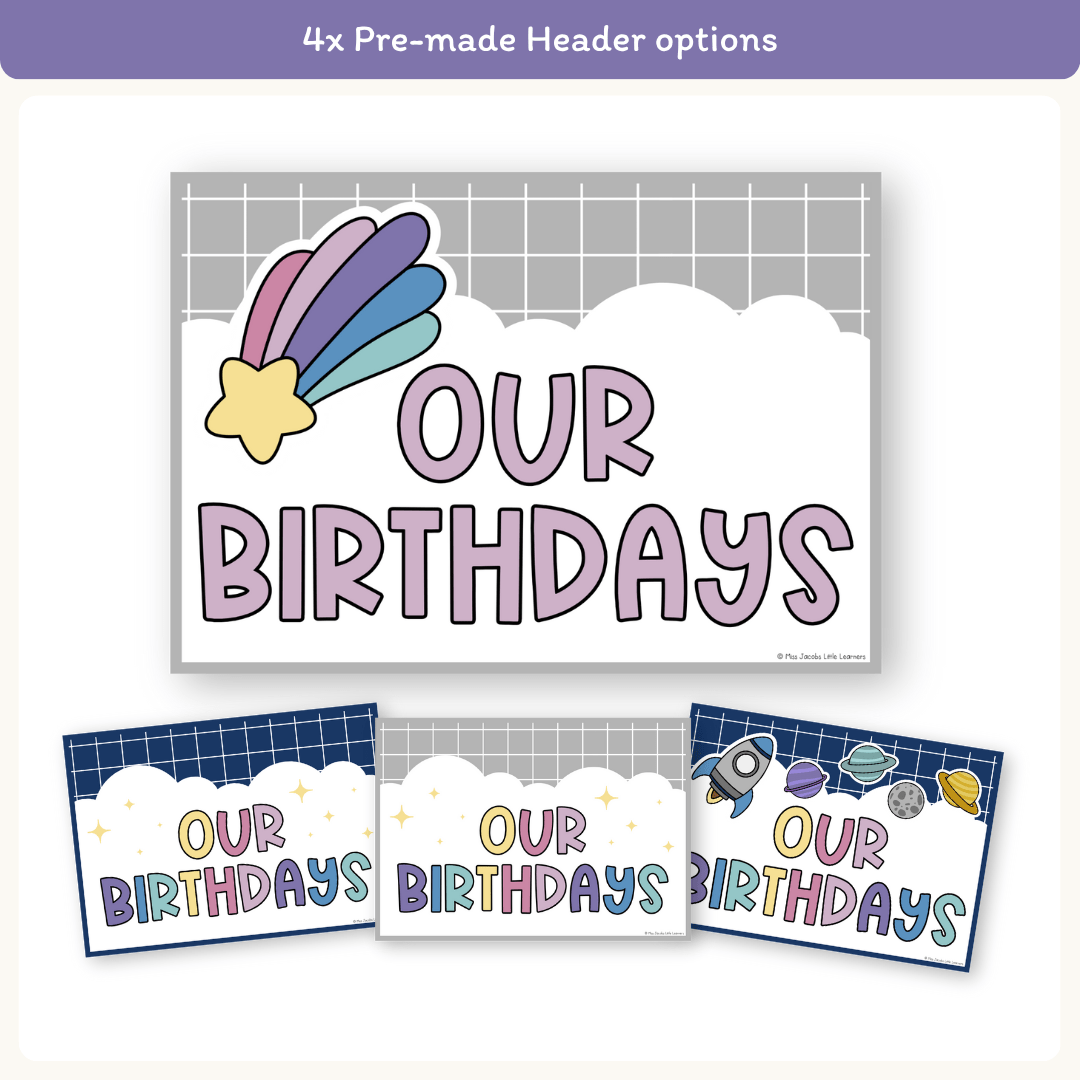 Birthday Display - Dreamy Space Classroom Decor - Miss Jacobs