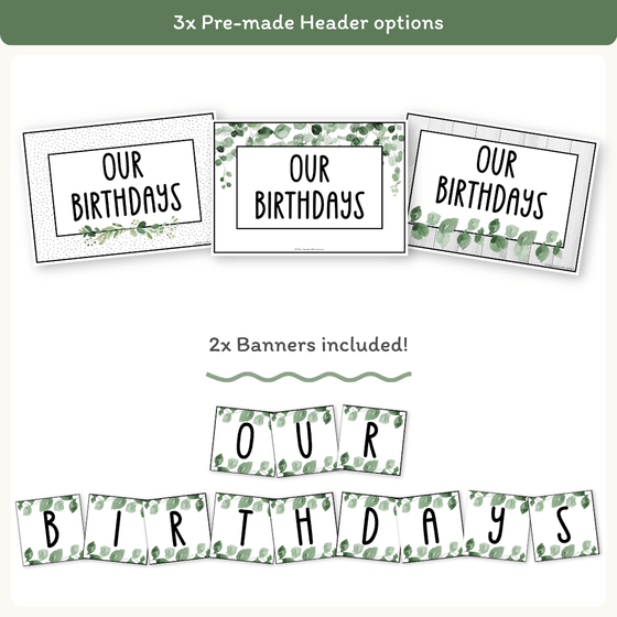 Birthday Display - Modern Botanical Classroom Theme - Miss Jacobs ...