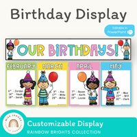 Birthday Display with Banner | Rainbow Theme – Miss Jacobs Little Learners
