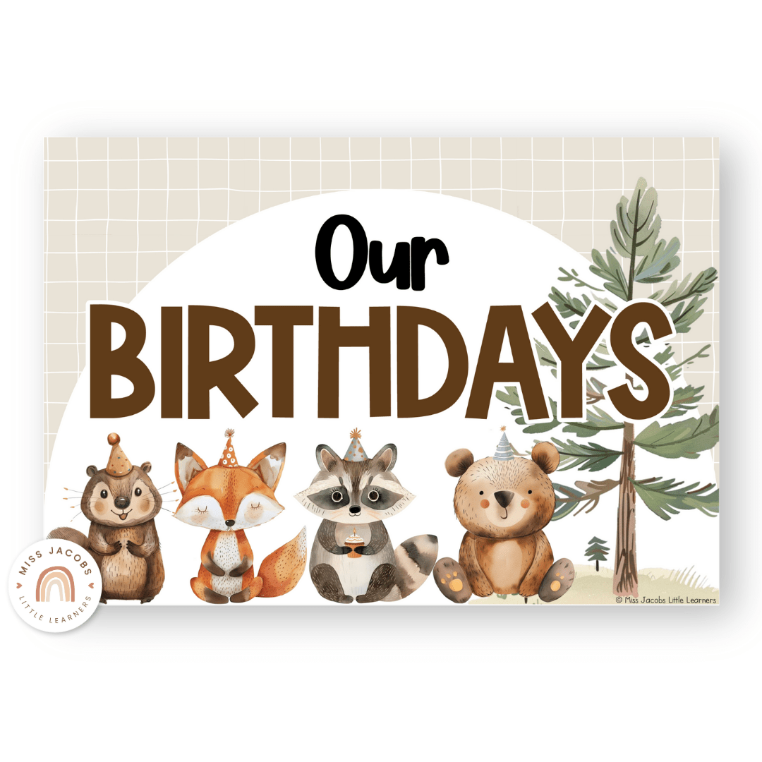 Birthday Display - Woodland Theme Classroom Decor - Miss Jacobs
