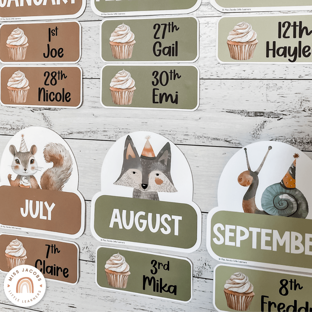 Birthday Display - Woodland Theme Classroom Decor - Miss Jacobs