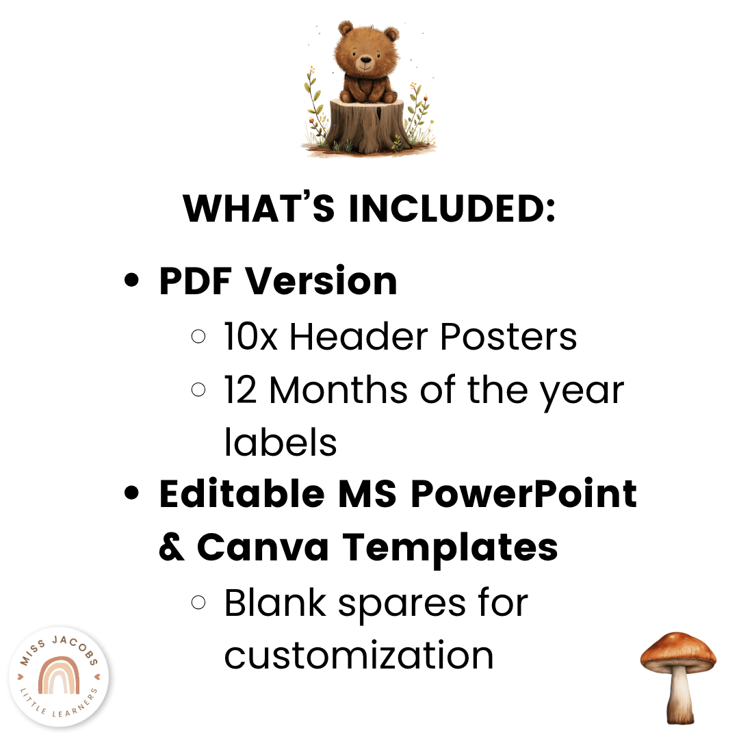 Birthday Display - Woodland Theme Classroom Decor - Miss Jacobs