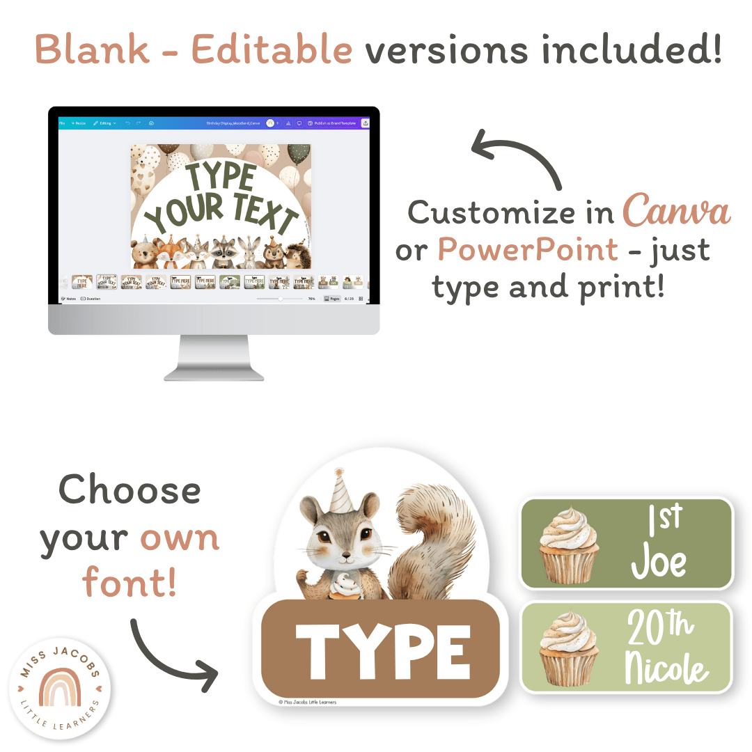 Birthday Display - Woodland Theme Classroom Decor - Miss Jacobs