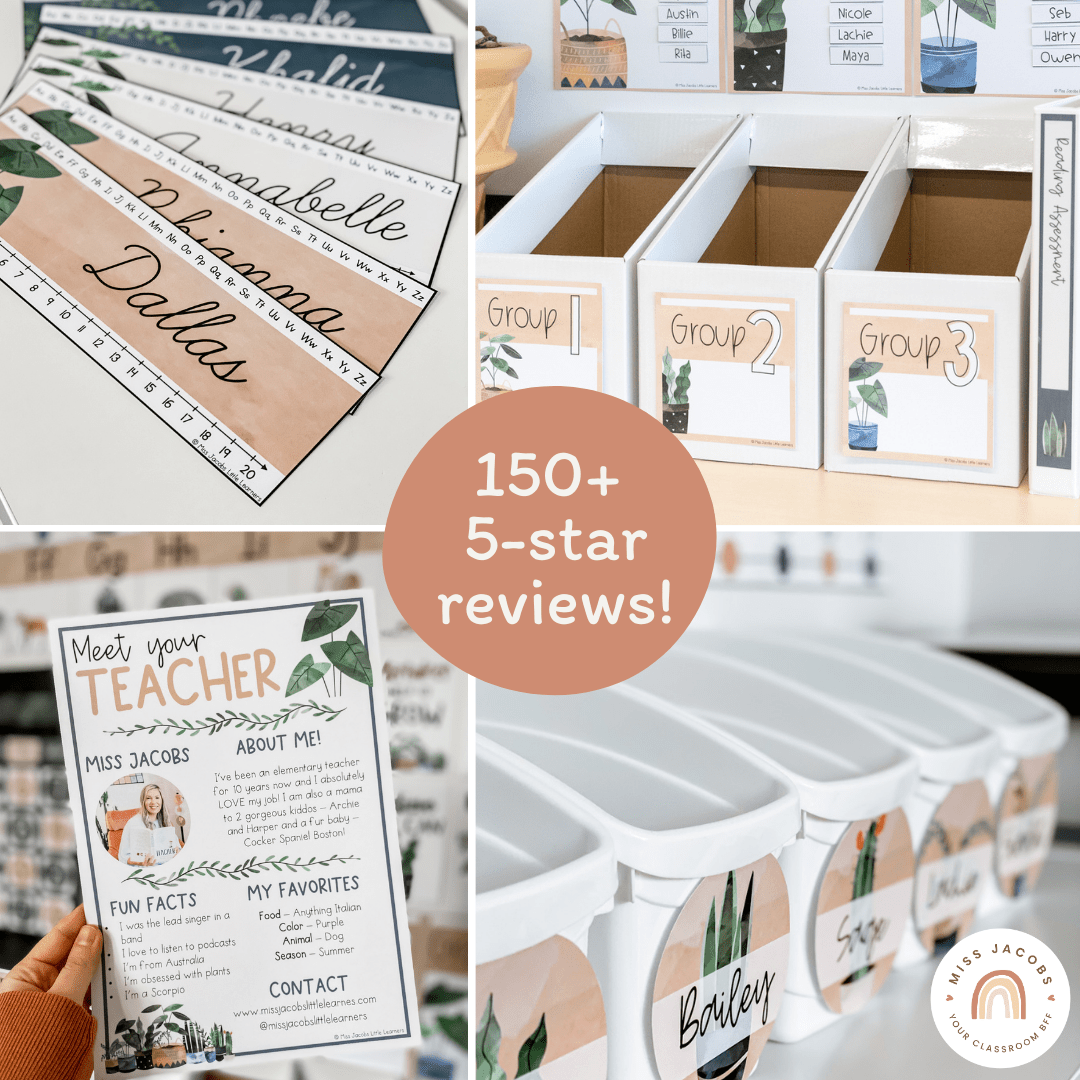 Boho Plants Classroom Decor - Rustic Boho Theme - Miss Jacobs