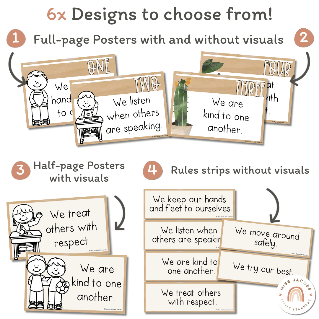 Classroom Rules Posters | Boho Plants