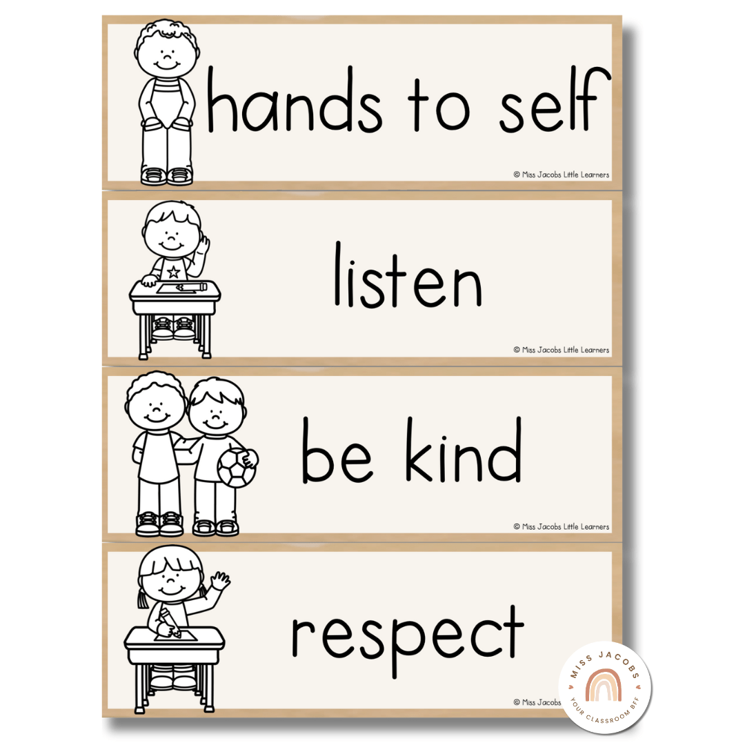 Classroom Rules Posters | Boho Plants