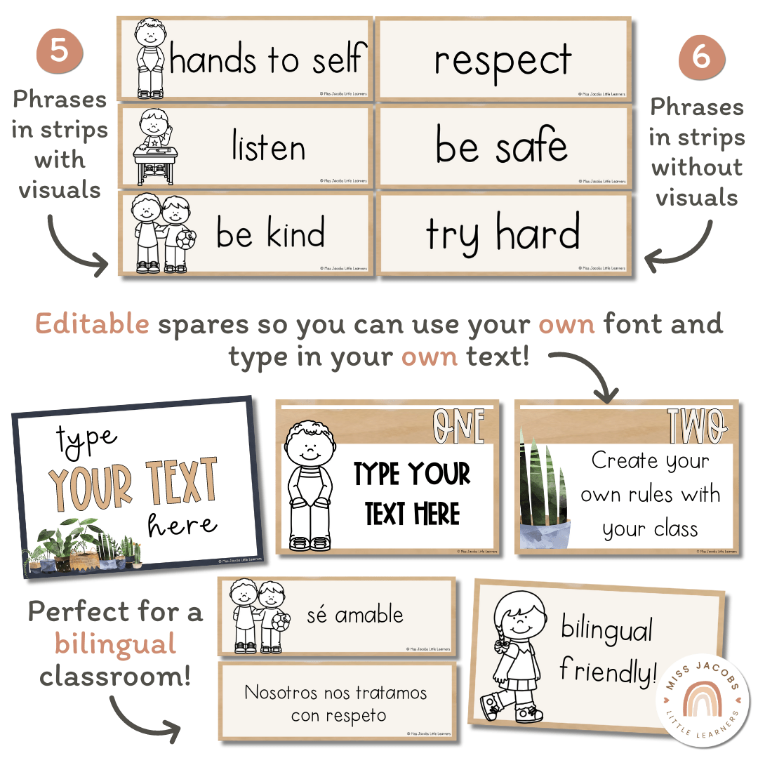 Classroom Rules Posters | Boho Plants