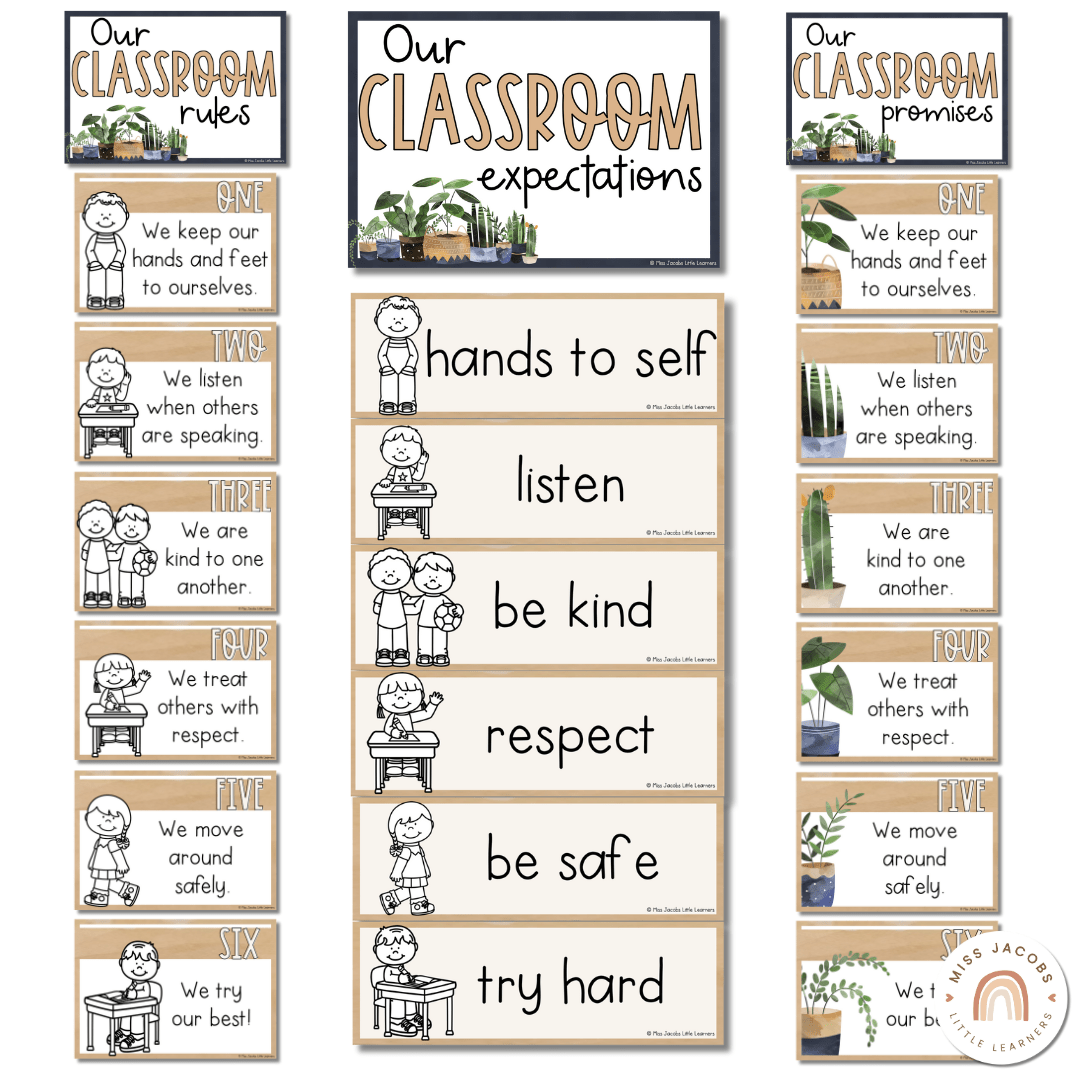 Classroom Rules Posters | Boho Plants