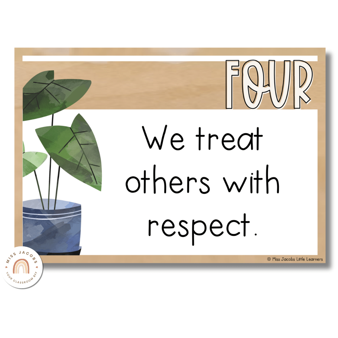 Classroom Rules Posters | Boho Plants