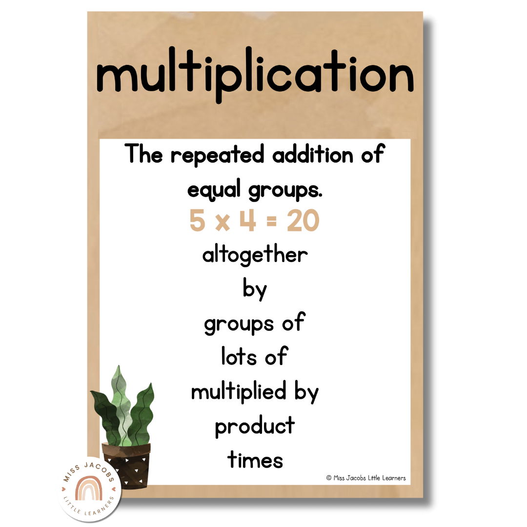 Boho Plants Math Posters Decor - Miss Jacobs