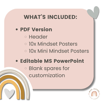 Growth Mindset Posters - Boho Rainbow Neutrals Classroom Theme - MJLL