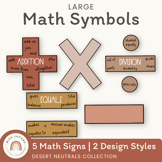 Boho Vibes Large Math Symbols – Miss Jacobs Little Learners