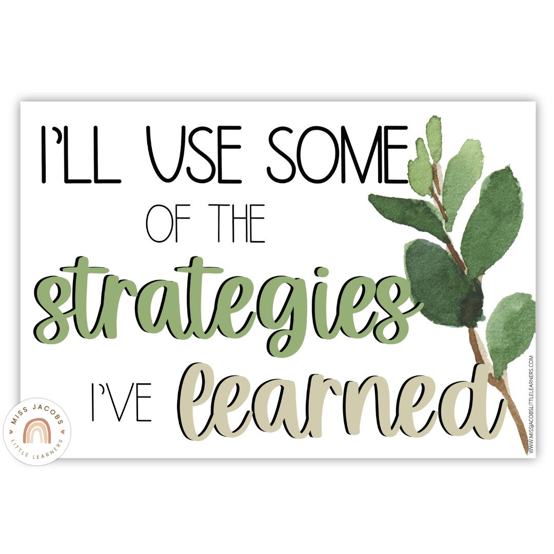 Growth Mindset Posters Eucalyptus - Modern Botanical Decor