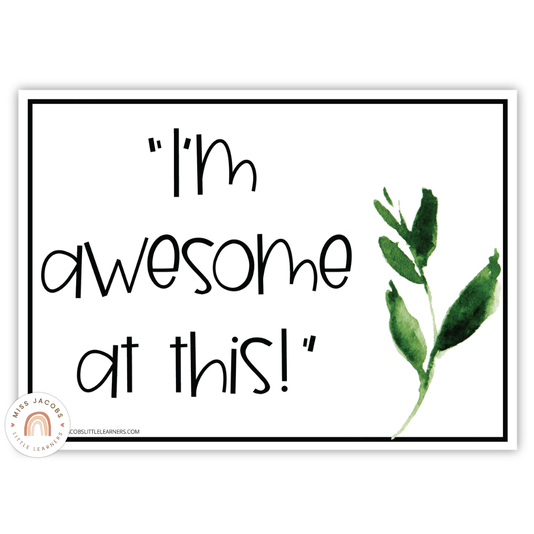 Growth Mindset Posters Eucalyptus - Modern Botanical Decor