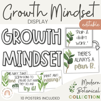 Botanical Modern Farmhouse Growth Mindset Classroom Display | Classroo ...