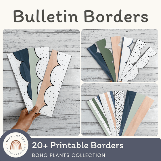 Bulletin Board Borders | Boho Plants – Miss Jacobs Little Learners