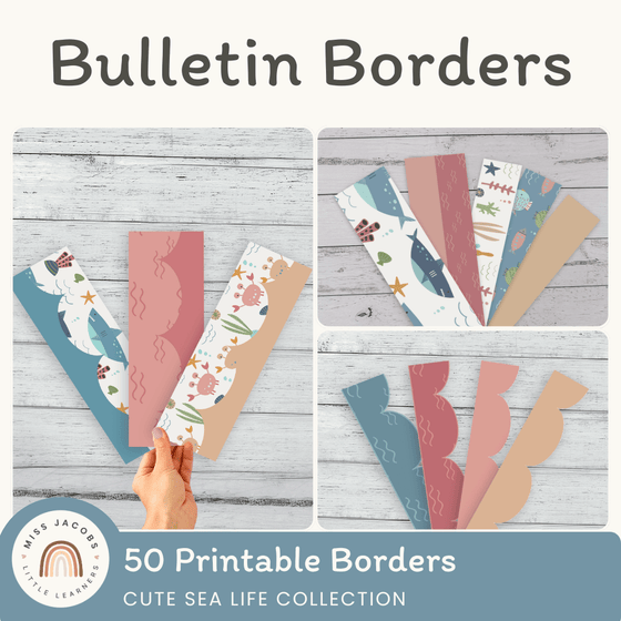 Bulletin Board Borders - Cute Sea Life Classroom Decor – Miss Jacobs ...