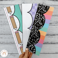Bulletin Board Borders - Cutesy Composition Notebook Decor – Miss ...