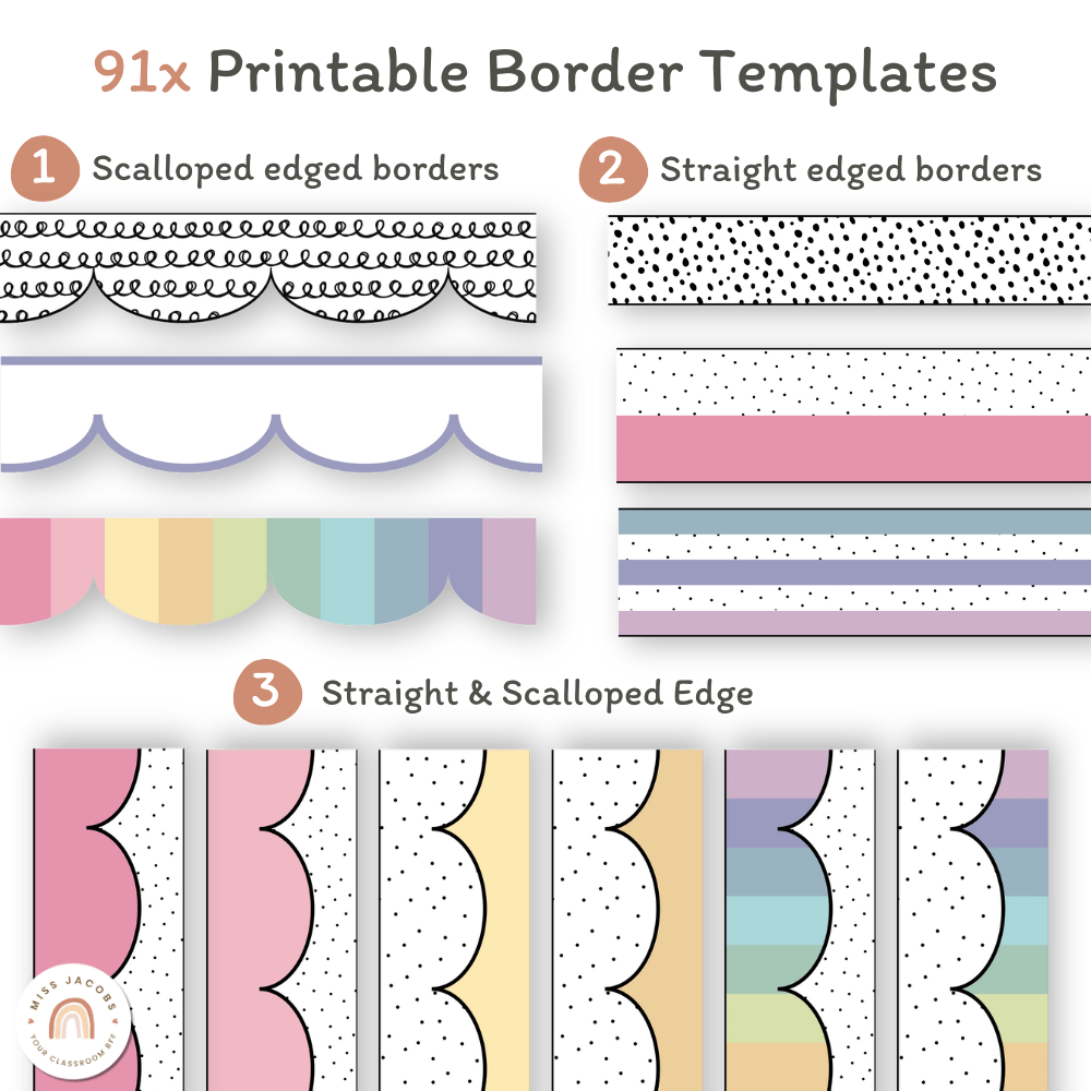 Bulletin Board Borders - Spotty Pastel Theme - Miss Jacobs