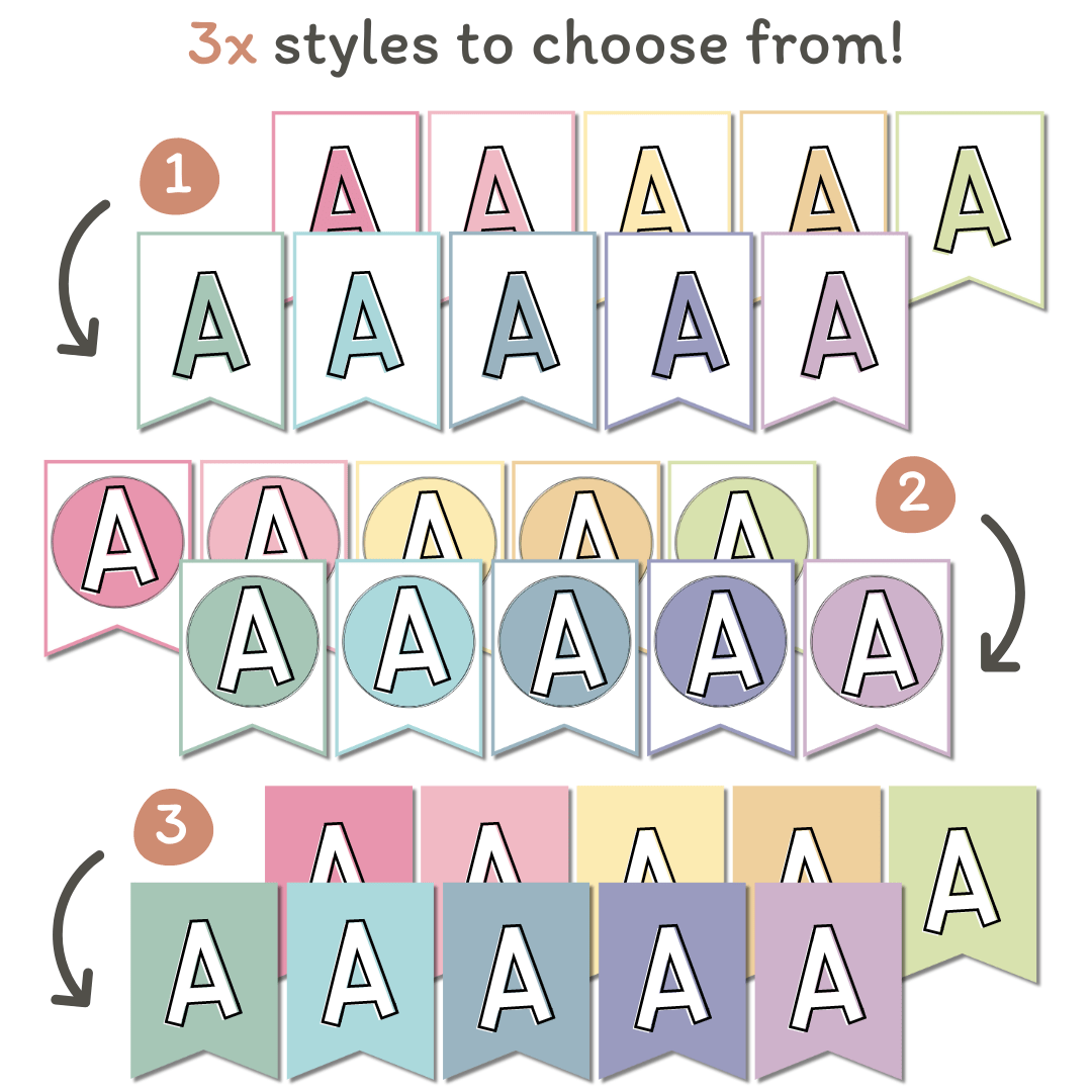 Bulletin Board Bunting | Simple Pastels