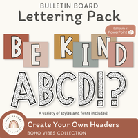 Bulletin Board Lettering Pack | Boho Vibes – Miss Jacobs Little Learners