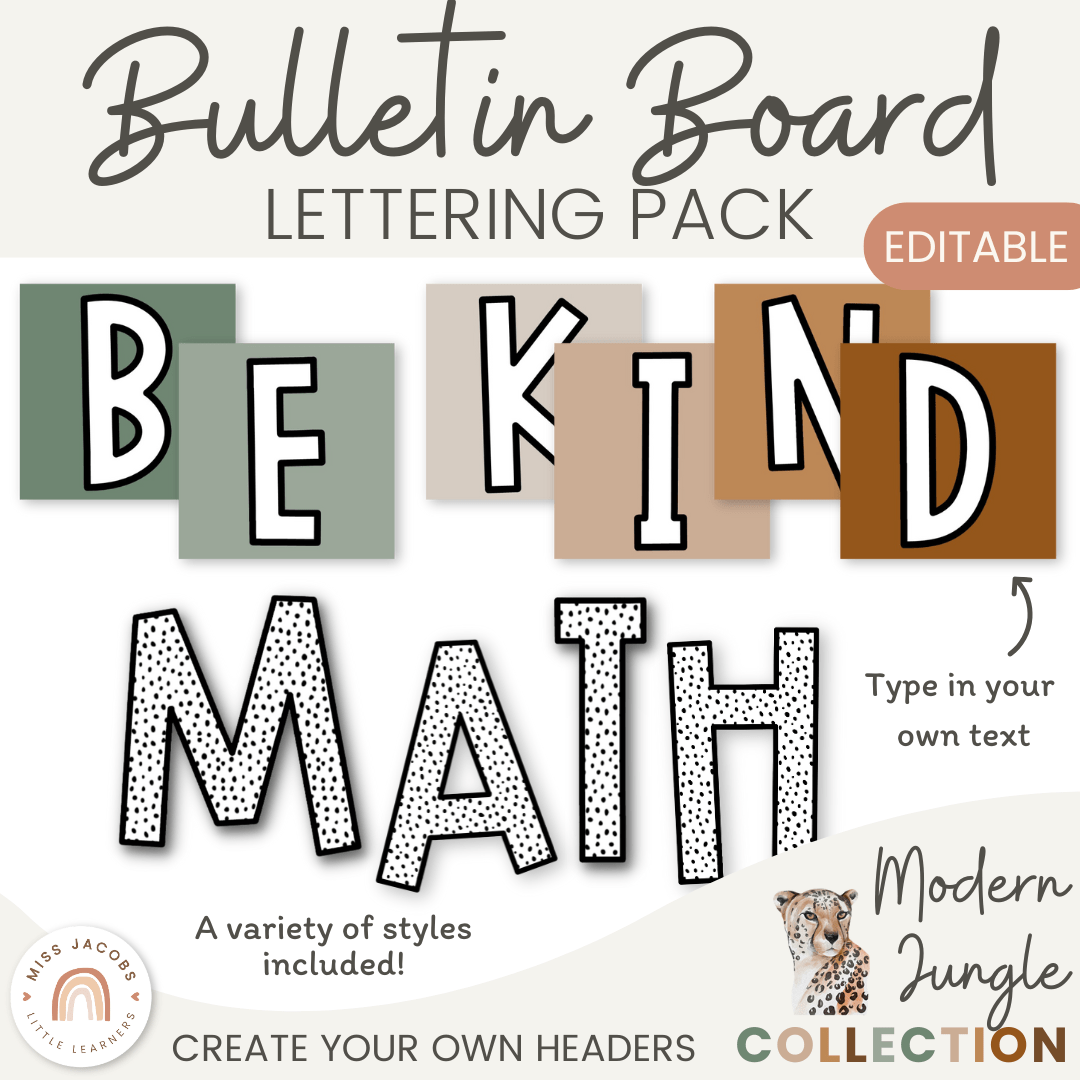 Bulletin Board Lettering Pack | Modern Jungle