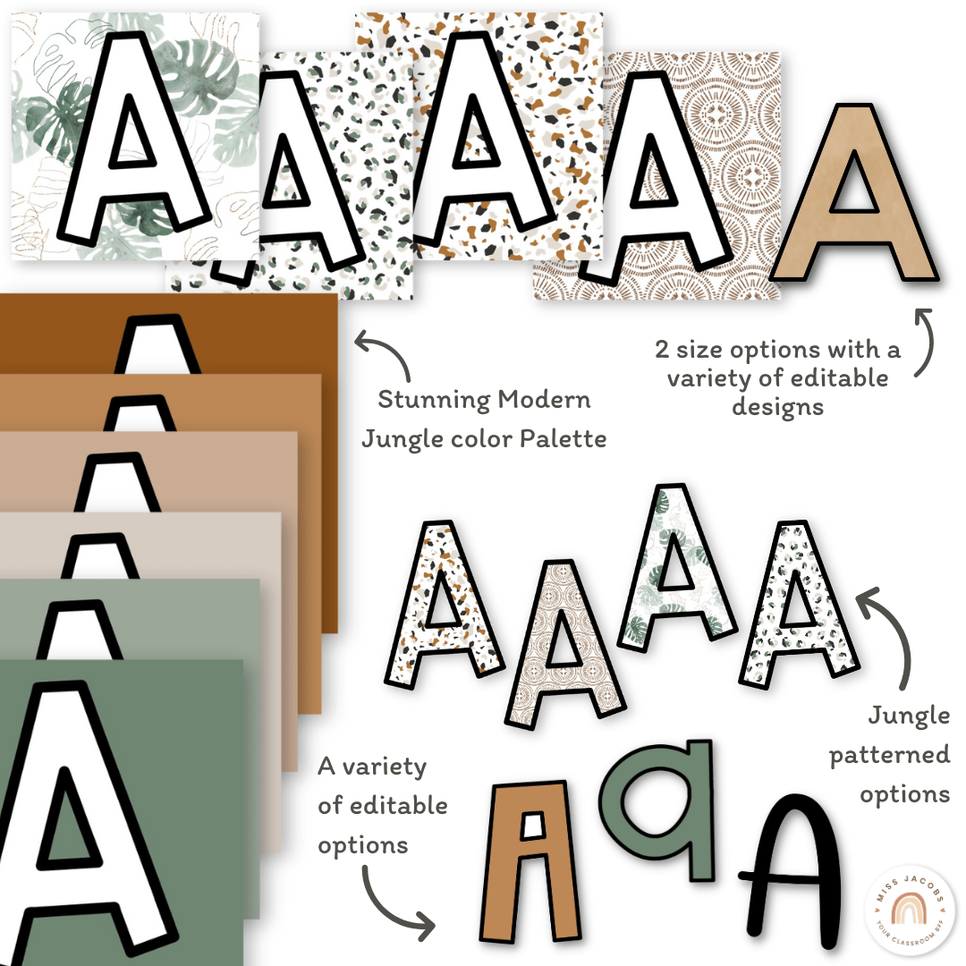 Bulletin Board Lettering Pack | Modern Jungle