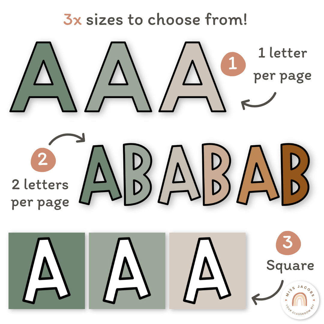 Bulletin Board Lettering Pack | Modern Jungle