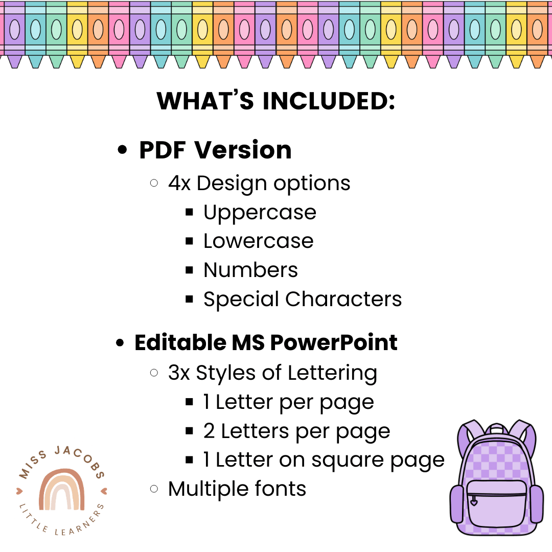 Bulletin Board Letters - Cutesy Classroom Theme - Miss Jacobs