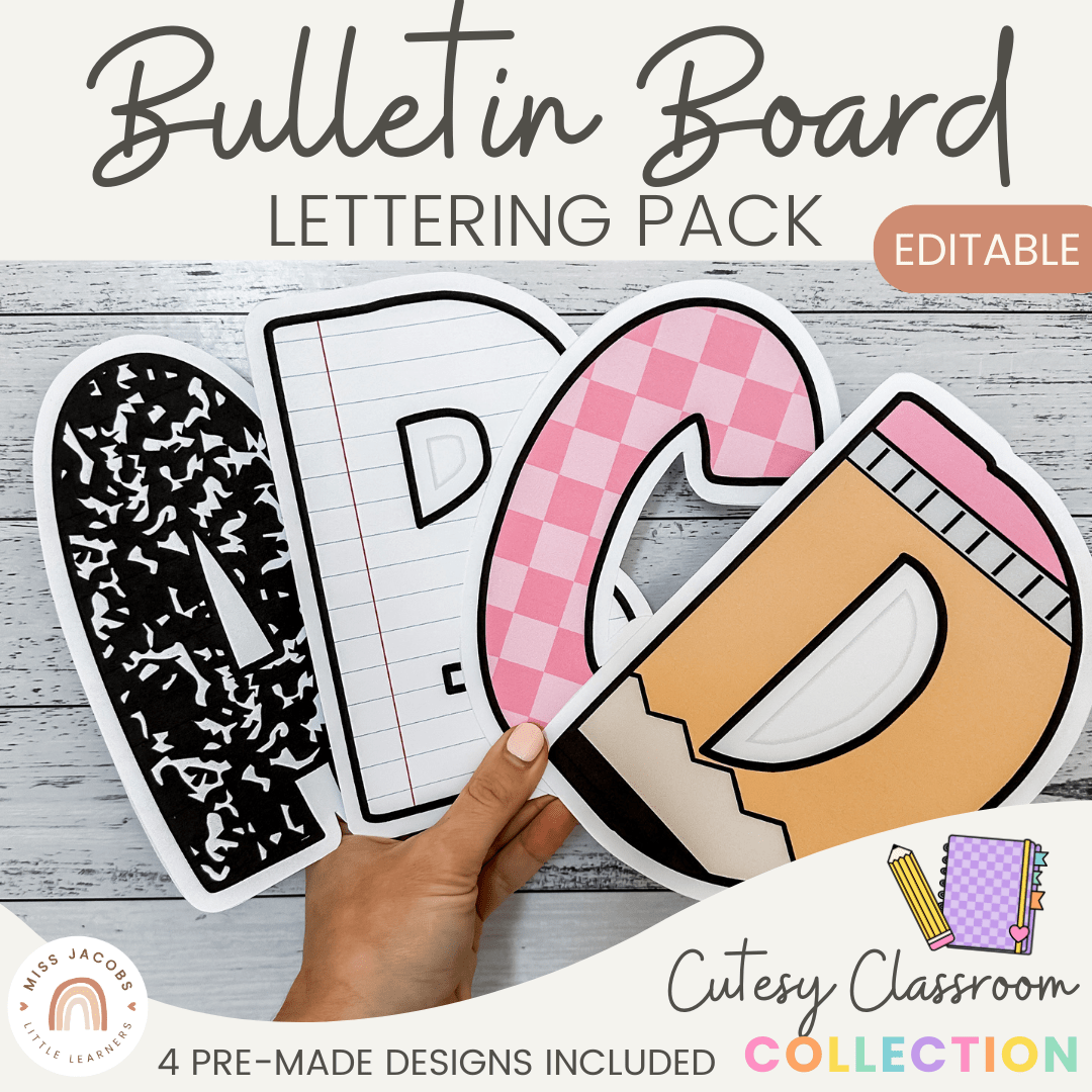 Bulletin Board Letters - Cutesy Classroom Theme - Miss Jacobs
