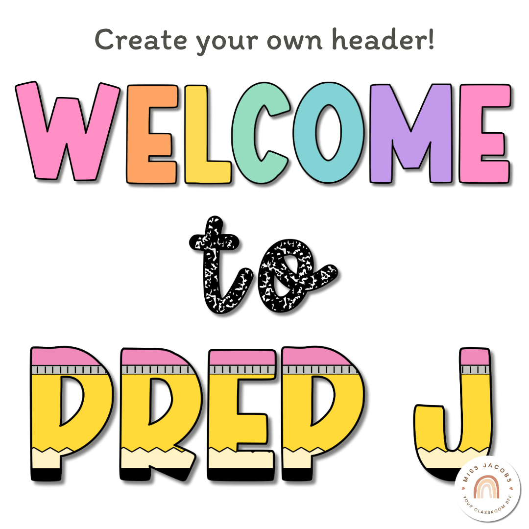 Bulletin Board Letters - Cutesy Classroom Theme - Miss Jacobs