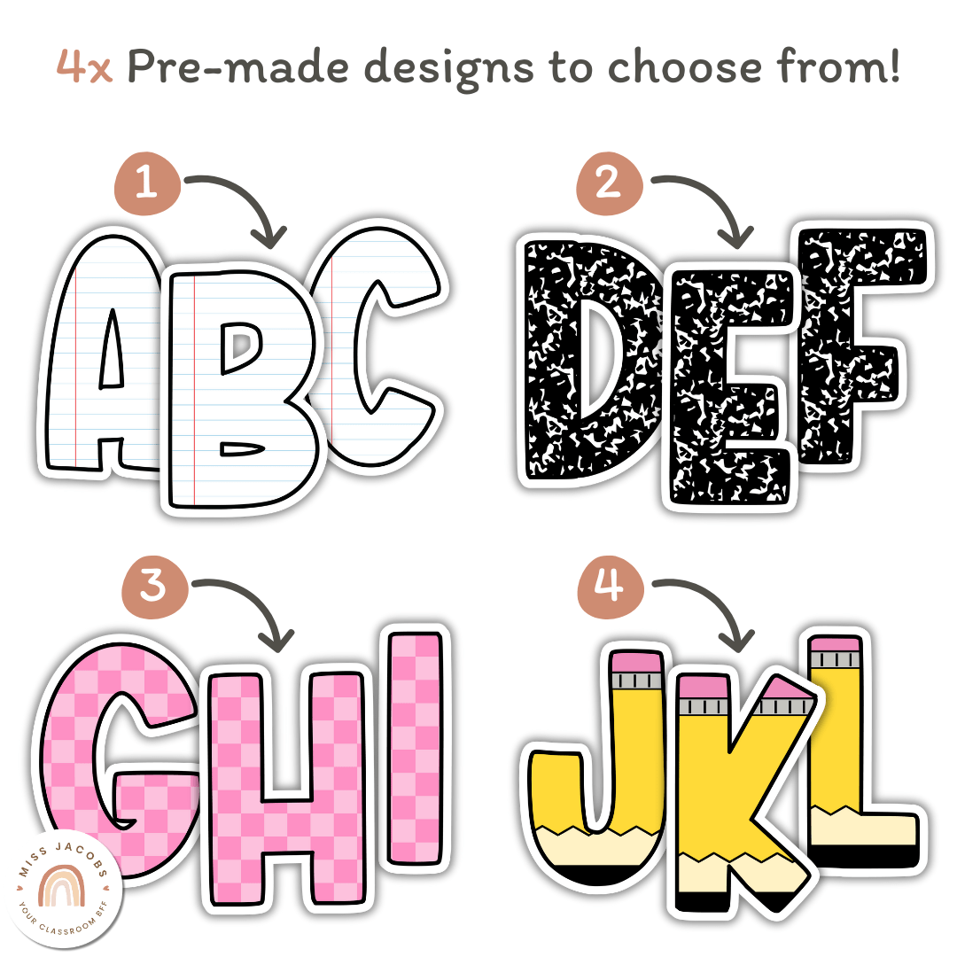 Bulletin Board Letters - Cutesy Classroom Theme - Miss Jacobs