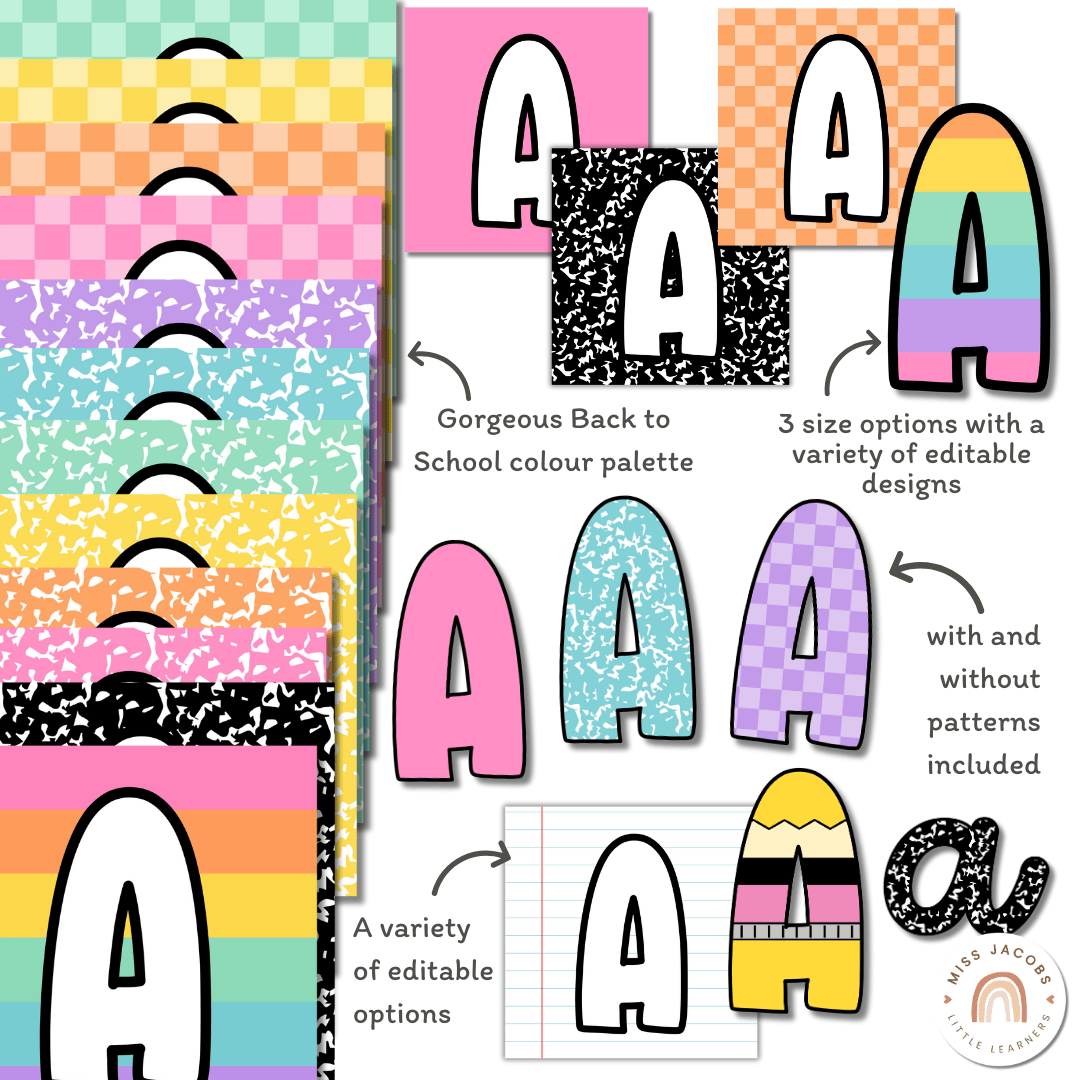 Bulletin Board Letters - Cutesy Classroom Theme - Miss Jacobs