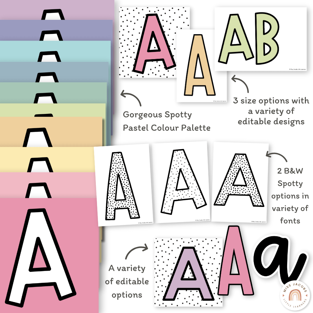 Bulletin Board Letters - Pastel Theme - Miss Jacobs