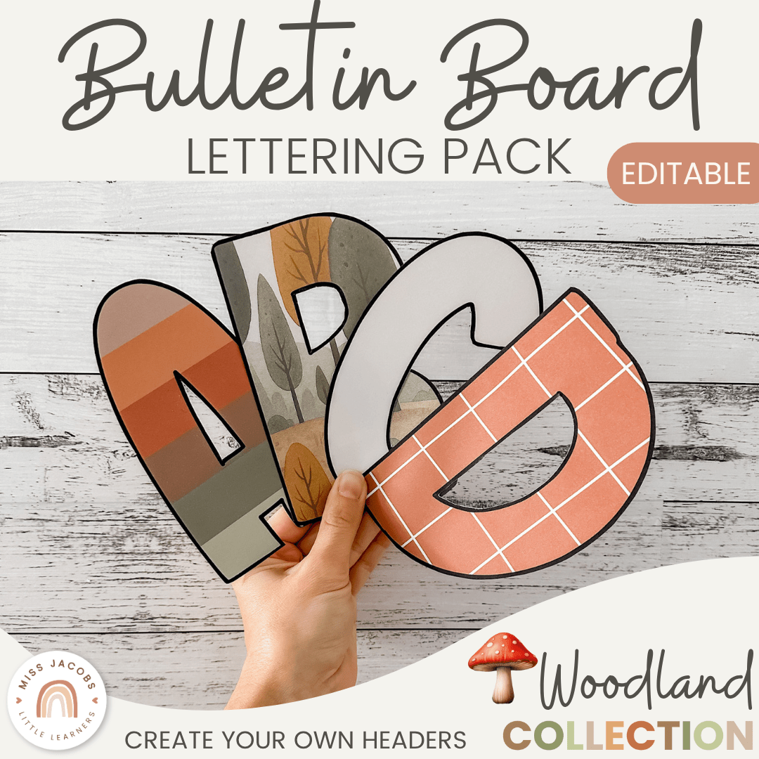 Bulletin Board Letters - Woodland Theme Classroom Decor - MJLL