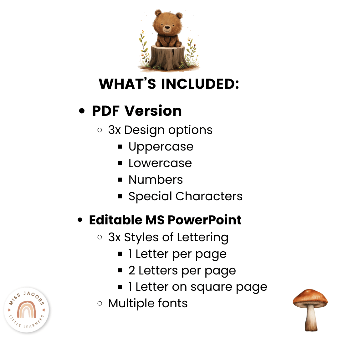 Bulletin Board Letters - Woodland Theme Classroom Decor - MJLL