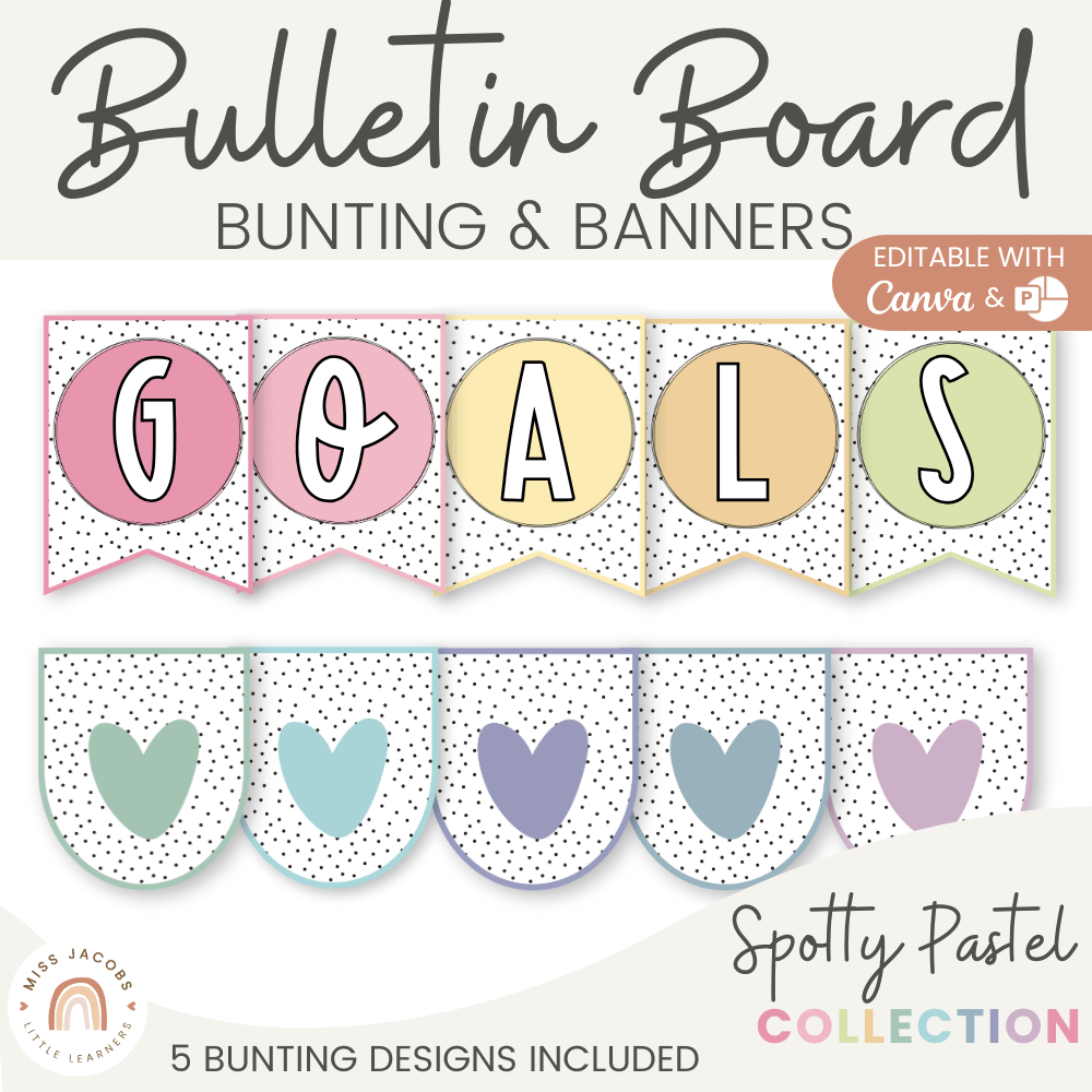 Bunting & Banners - Bulletin Board Letters - Spotty Pastel - MJLL