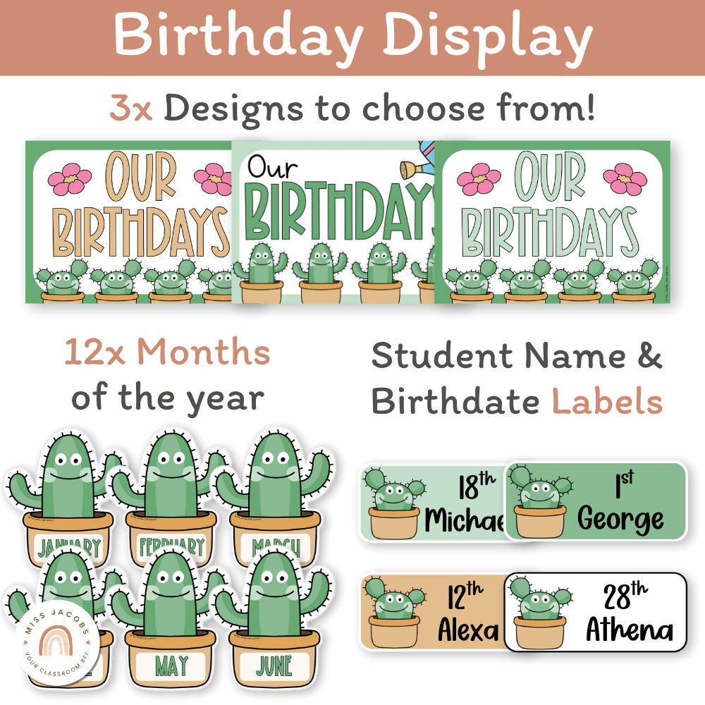 Cactus Theme Classroom Essentials Decor Pack - Miss Jacobs