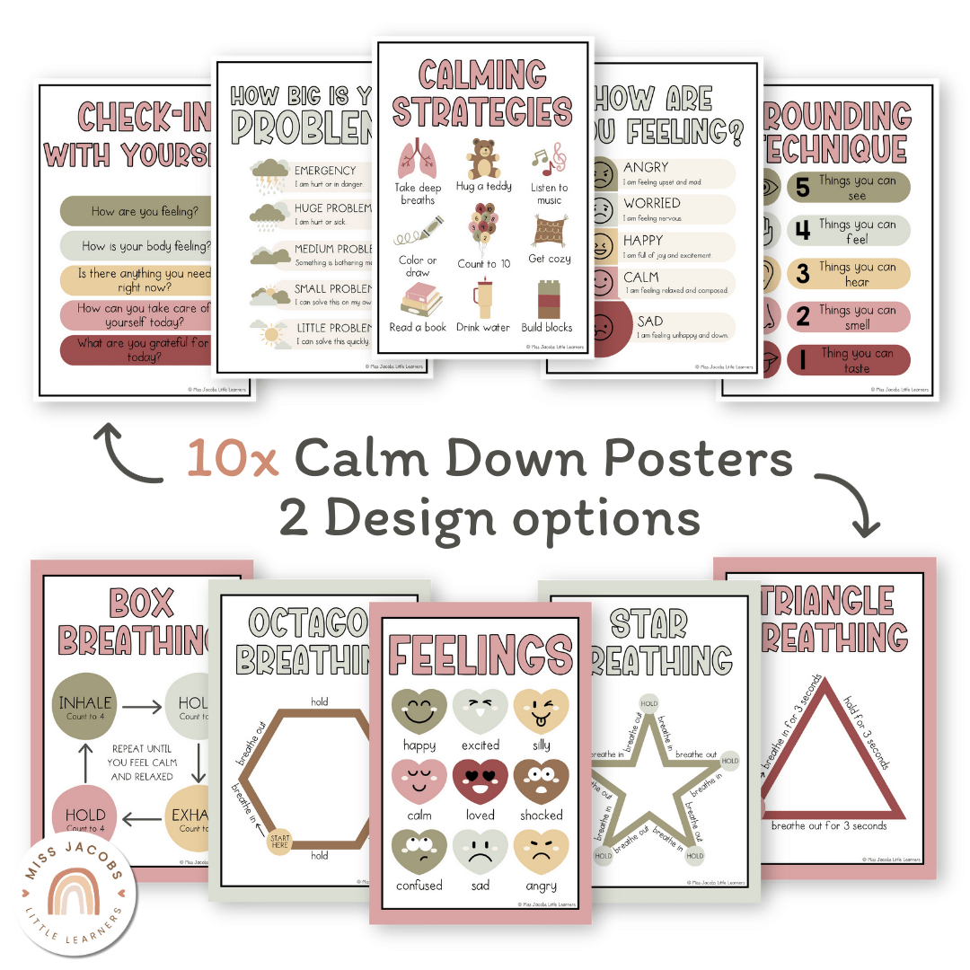 Calm Down Corner Kit - Austaliana Classroom Theme - Miss Jacobs