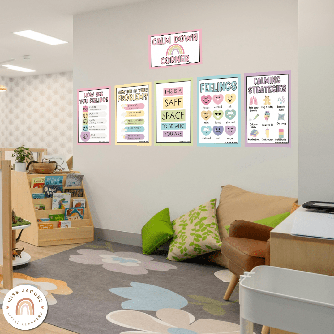Calm Down Corner Kit - Pastel Classroom Theme - Miss Jacobs