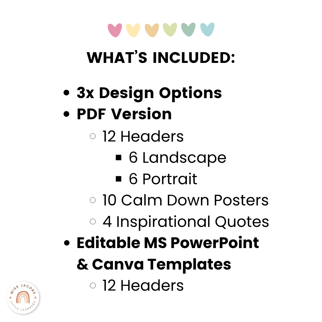 Calm Down Corner Kit - Pastel Classroom Theme - Miss Jacobs