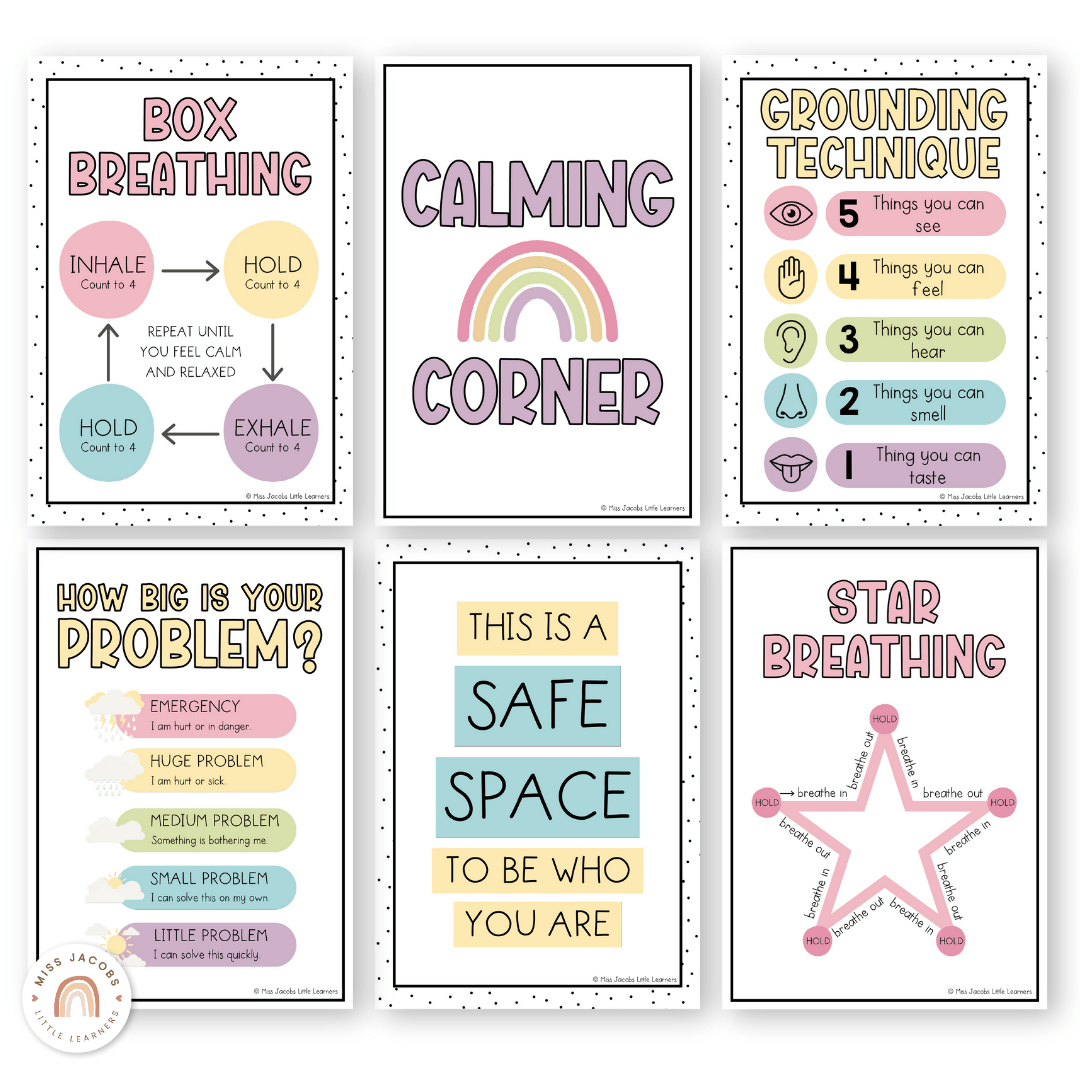 Calm Down Corner Kit - Pastel Classroom Theme - Miss Jacobs