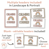Calm Down Corner Posters - Boho Rainbow Theme - Miss Jacobs – Miss ...
