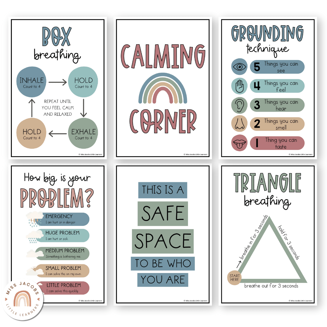 Calm Down Corner Posters - Cute Sea Life Theme - Miss Jacobs