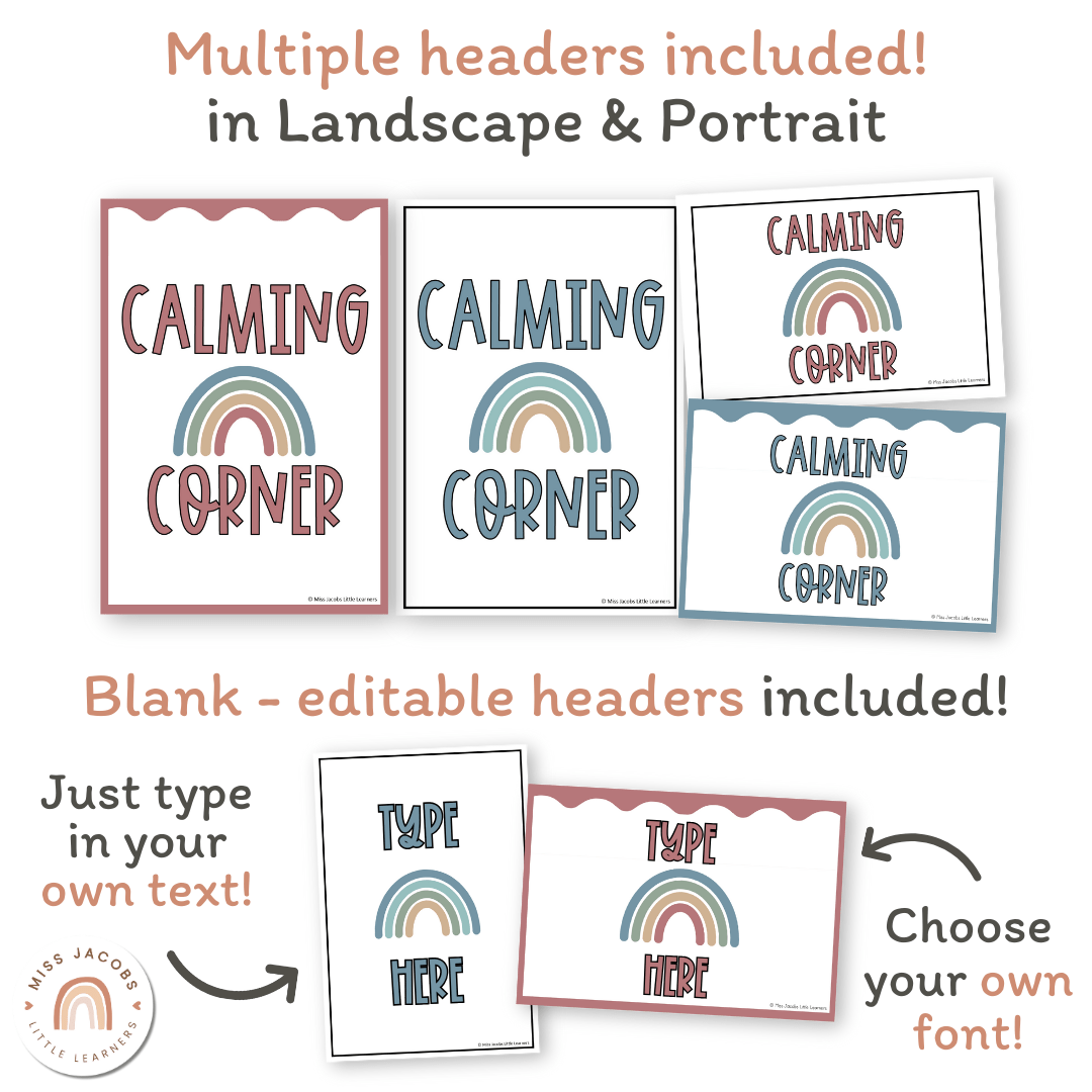 Calm Down Corner Posters - Cute Sea Life Theme - Miss Jacobs