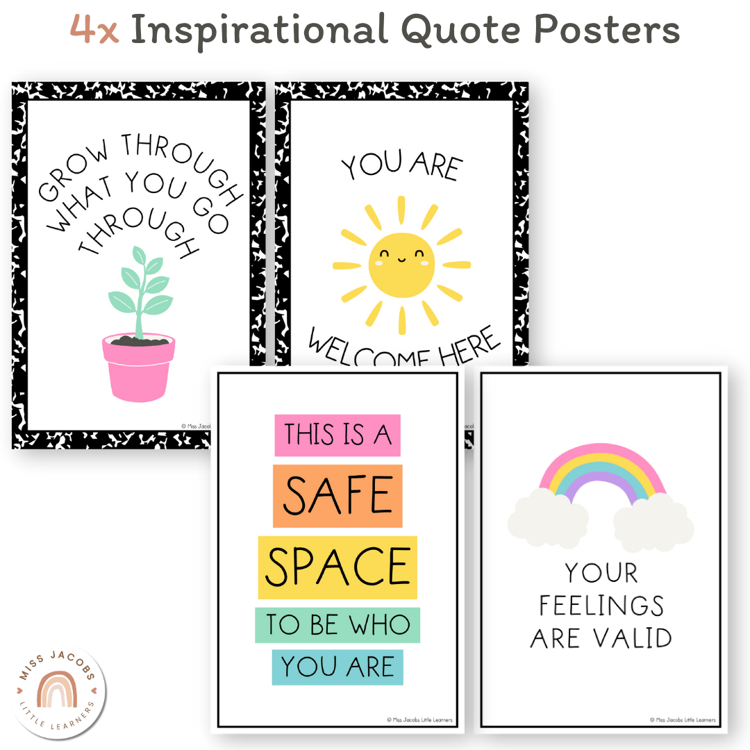 Calm Down Corner Posters - Cutesy Classroom Theme - Miss Jacobs