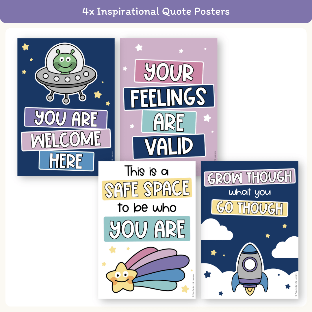 Calm Down Corner Posters - Dreamy Space Classroom Decor