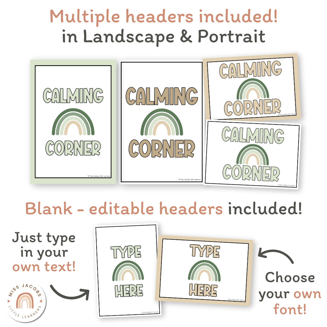 Calm Down Corner Posters - Modern Botanical Theme - Miss Jacobs – Miss ...