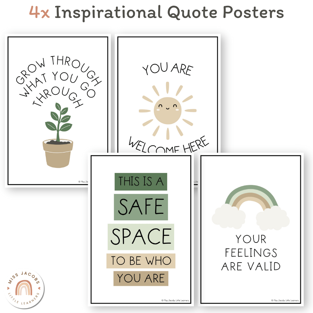 Calm Down Corner Posters - Modern Botanical Theme - Miss Jacobs – Miss ...