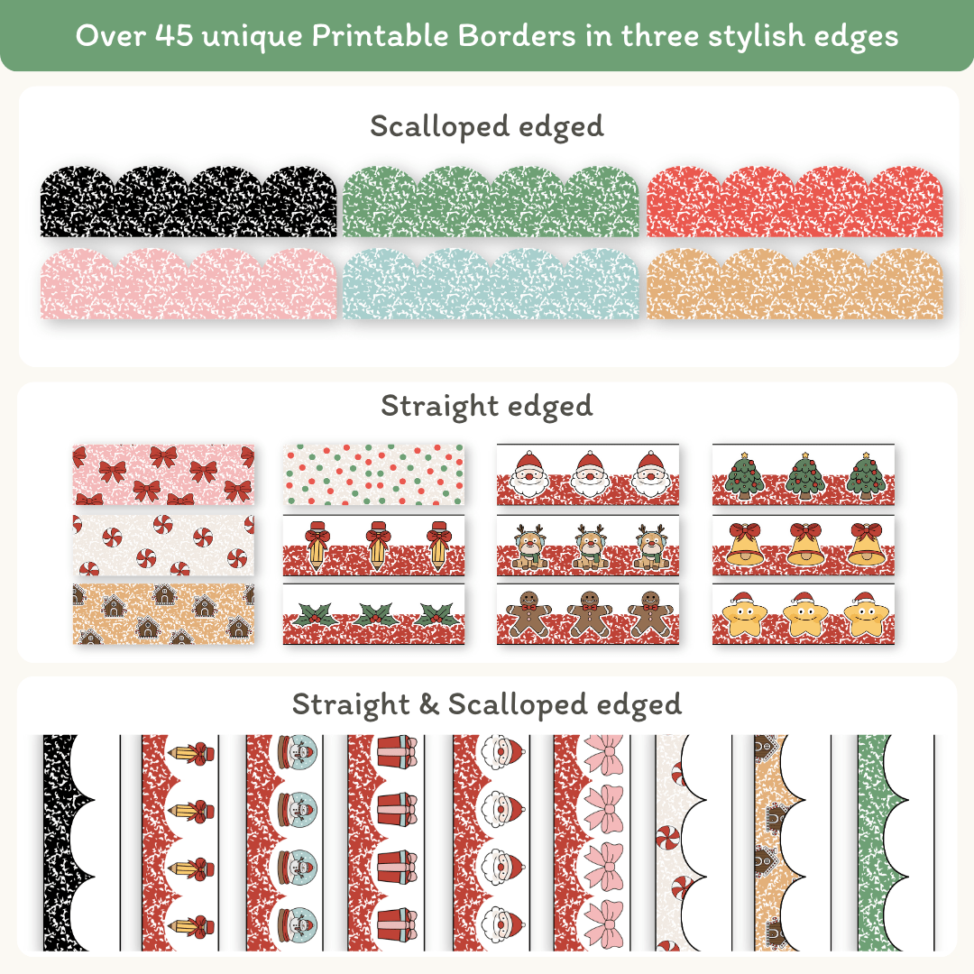 Christmas Bulletin Board Borders - Composition Notebook - Miss Jacobs